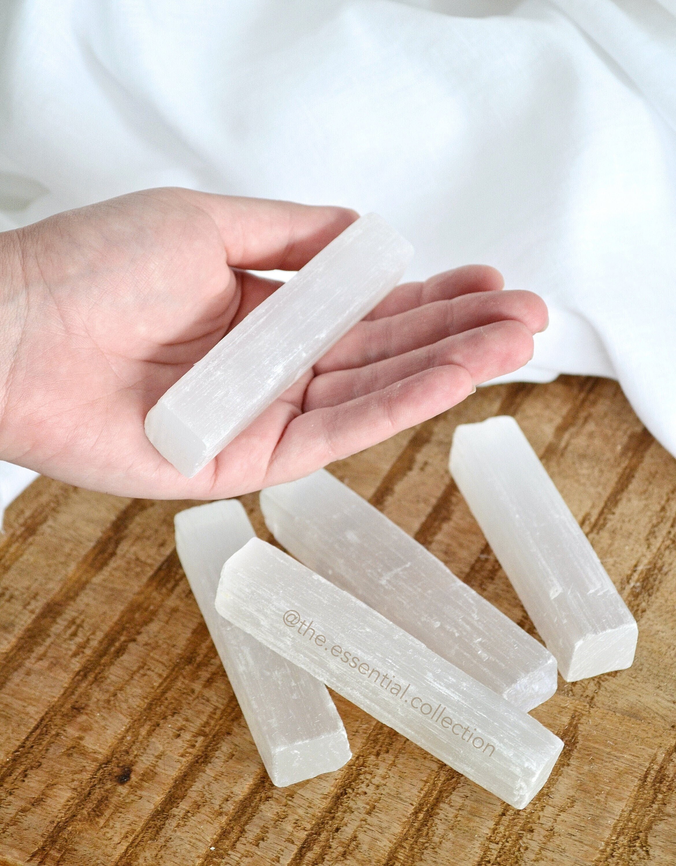 SELENITE SATIN SPAR 10cm White Selenite Stick Rod Wand - Etsy UK