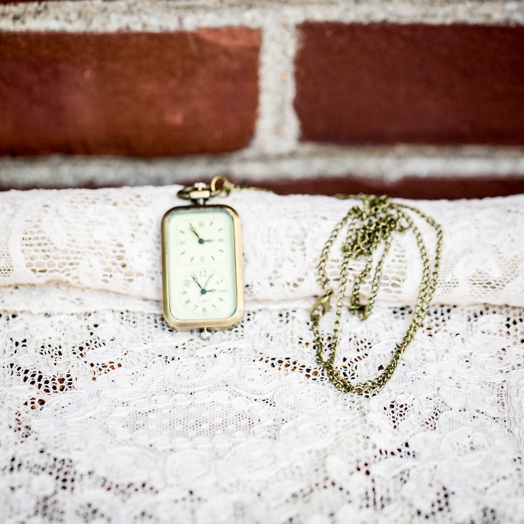 Dual Time Zone Pocket Watch Necklace or Keychain Hers and His Gifts ...