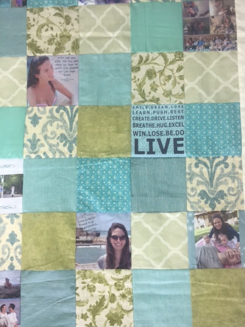 Custom Photo Collage Quilt. Photo Collage Gift. Personalized Photo ...