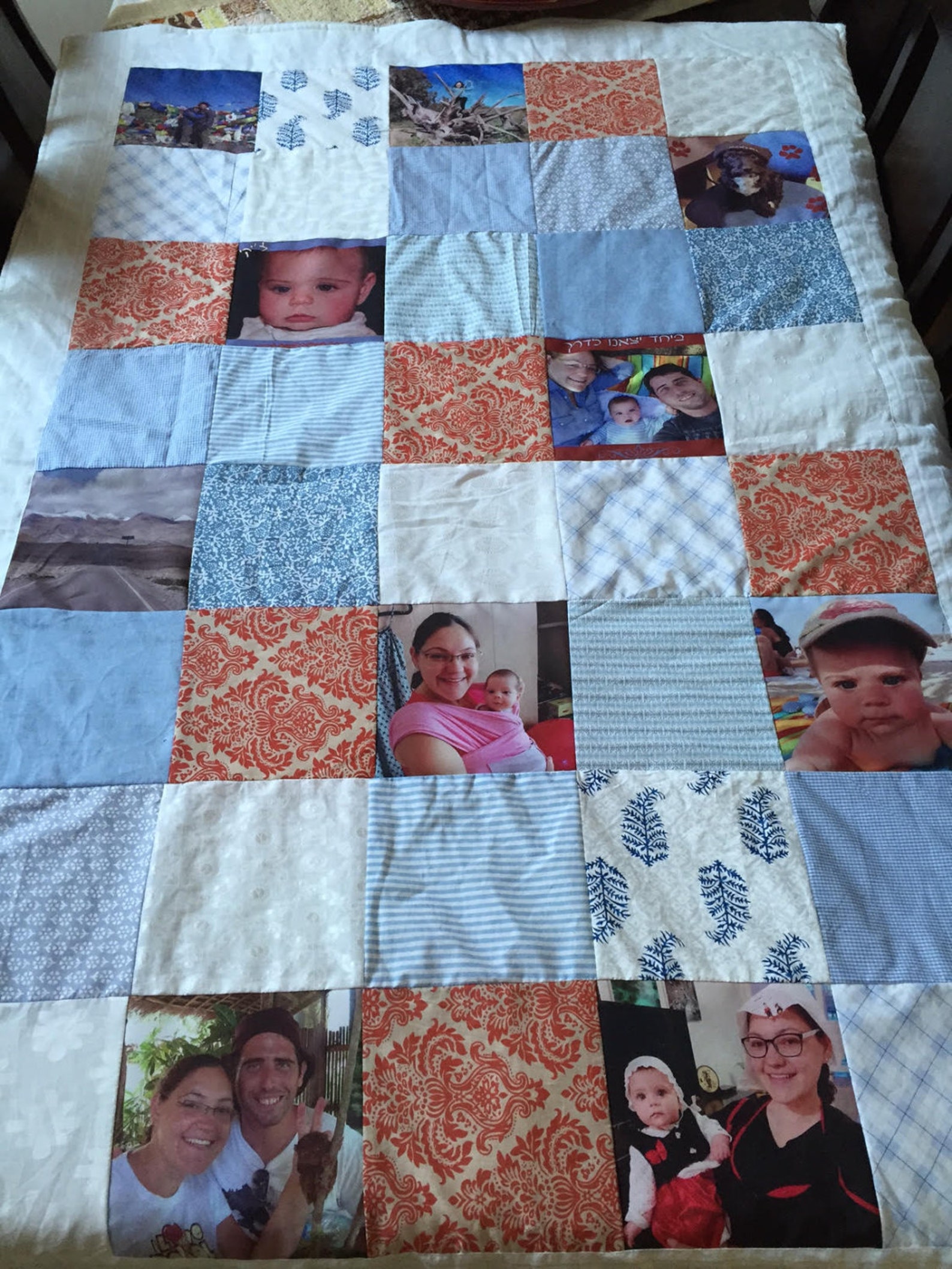 Mother's Day gift.Family Memory Quilt Family Photo | Etsy