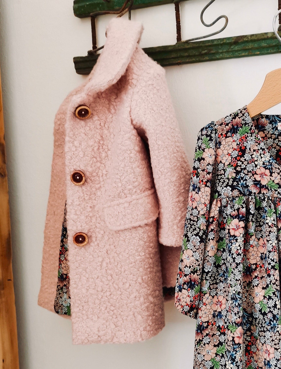 Wool Coat for Little Girl Bonton Clothing for Kids Winter | Etsy