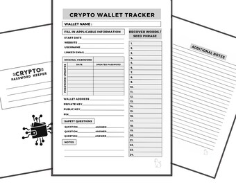 Crypto Tracker Keep Track of Purchases Transfers Coin - Etsy