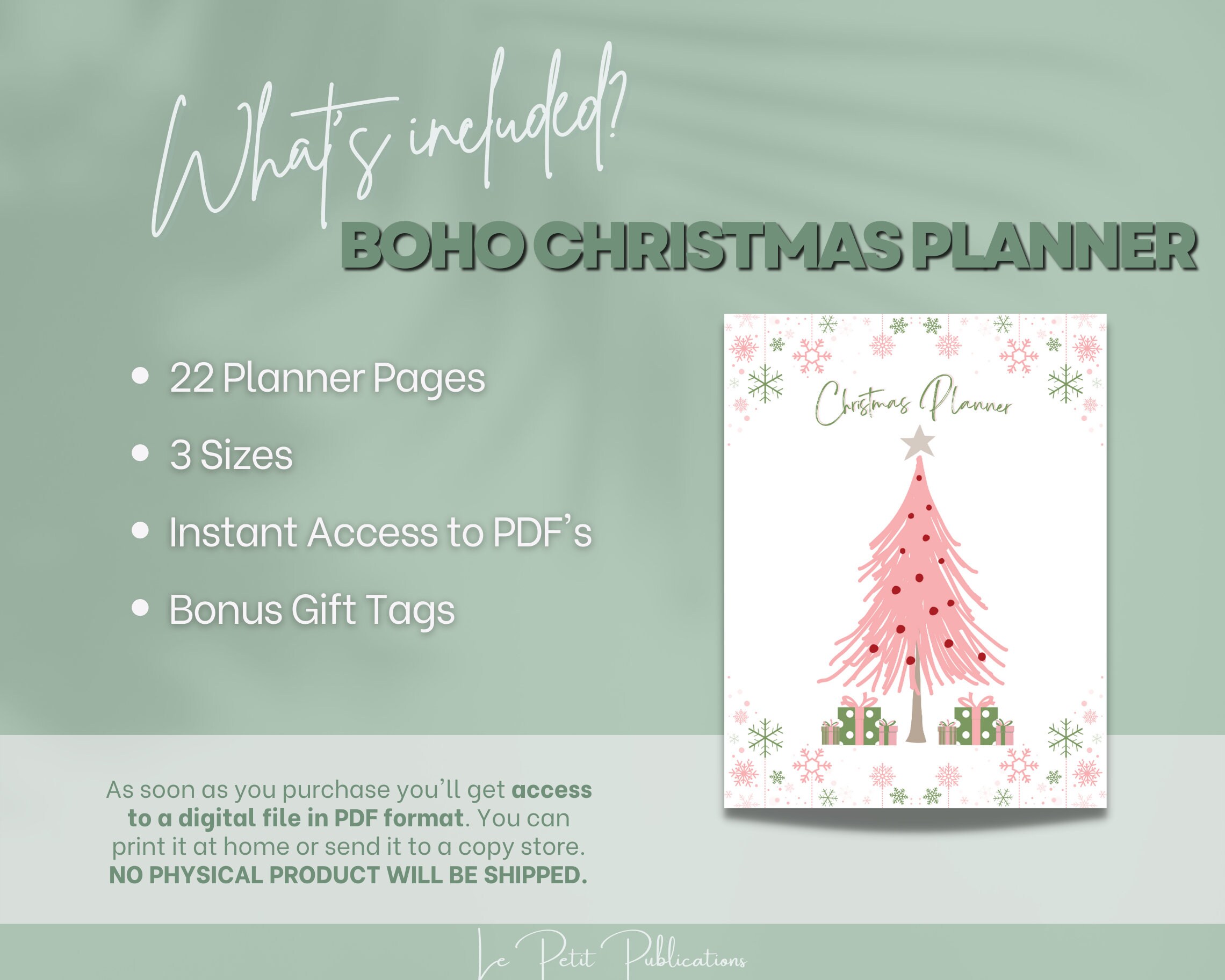 Boho Christmas Planner Printable, Holiday Planner, Gift Budget Planner ...