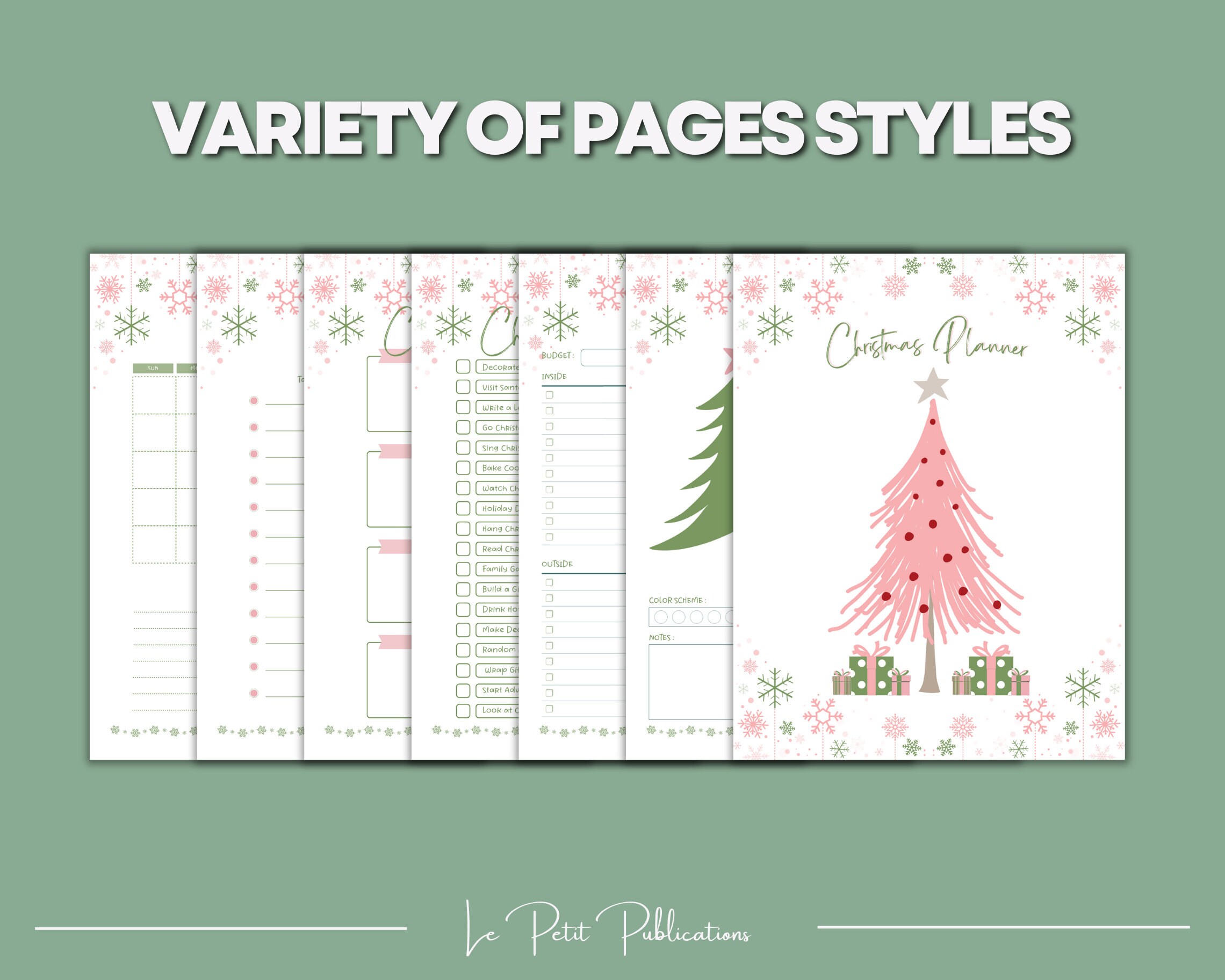 Boho Christmas Planner Printable, Holiday Planner, Gift Budget Planner ...