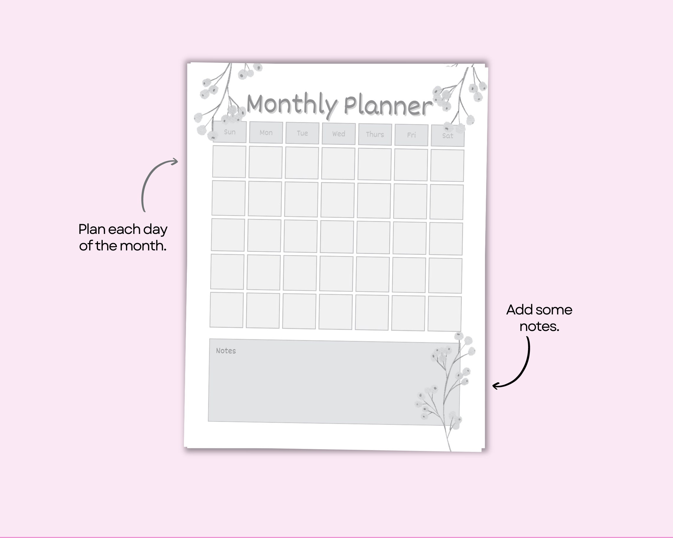 Printable Monthly Planner, Weekly Planner, Daily Planner Set, to Do ...