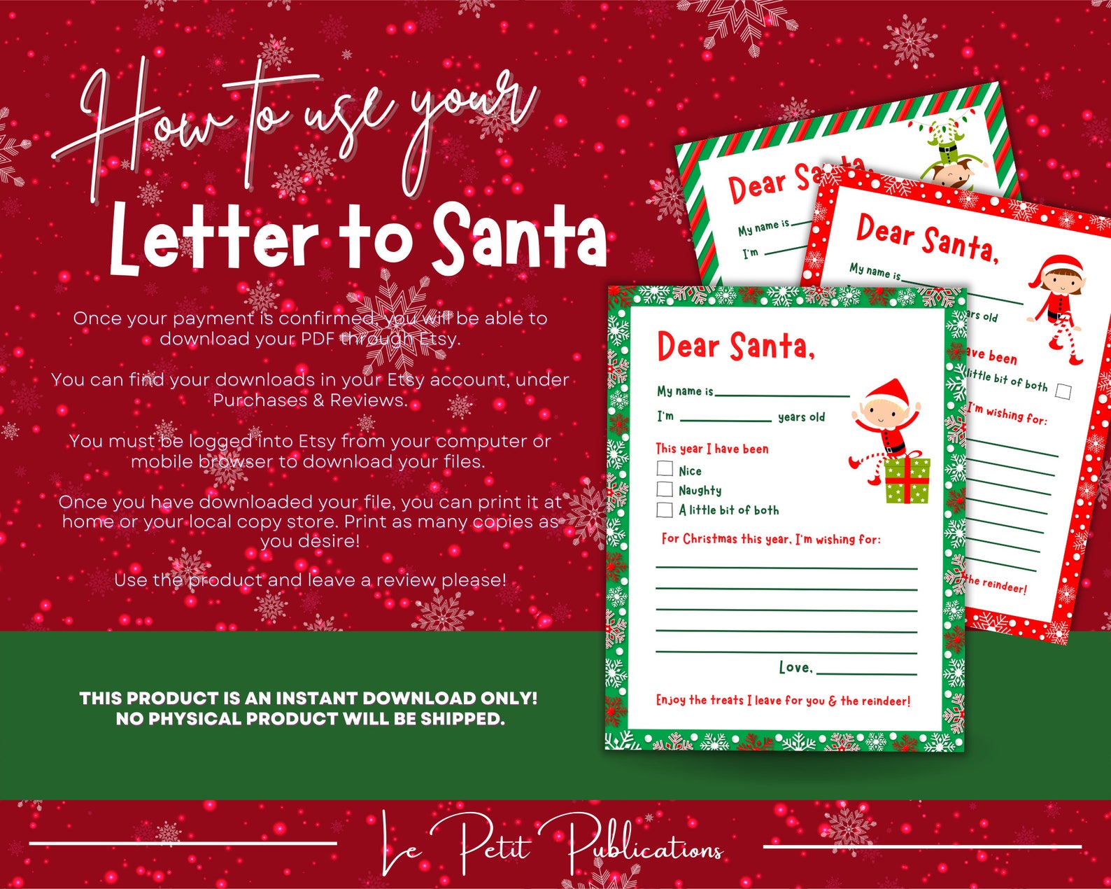 Santa Letter, Letter to Santa, Dear Santa Letter, Christmas Printable ...