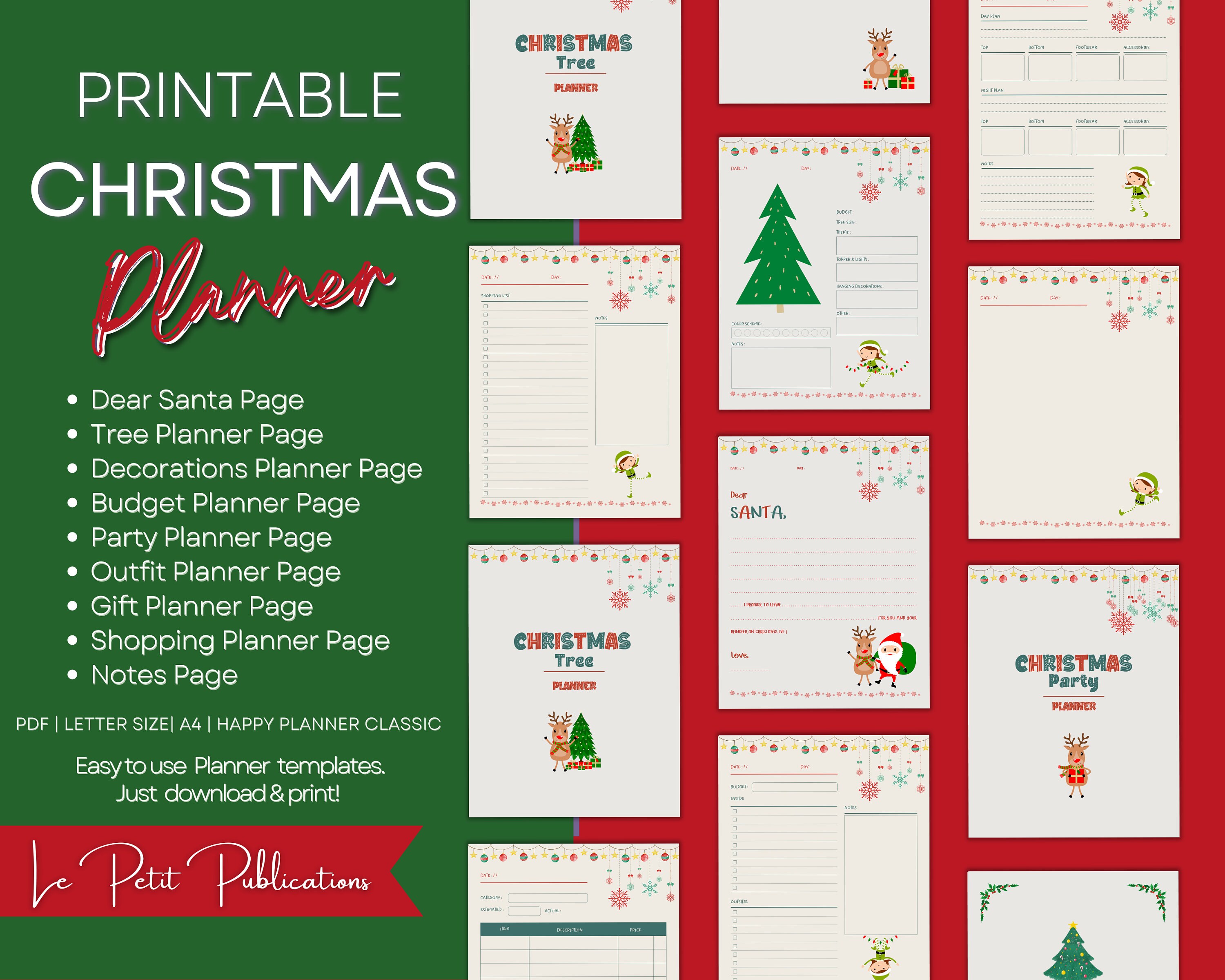 Christmas Planner Printable, Holiday Planner, Christmas Gift, Shopping ...