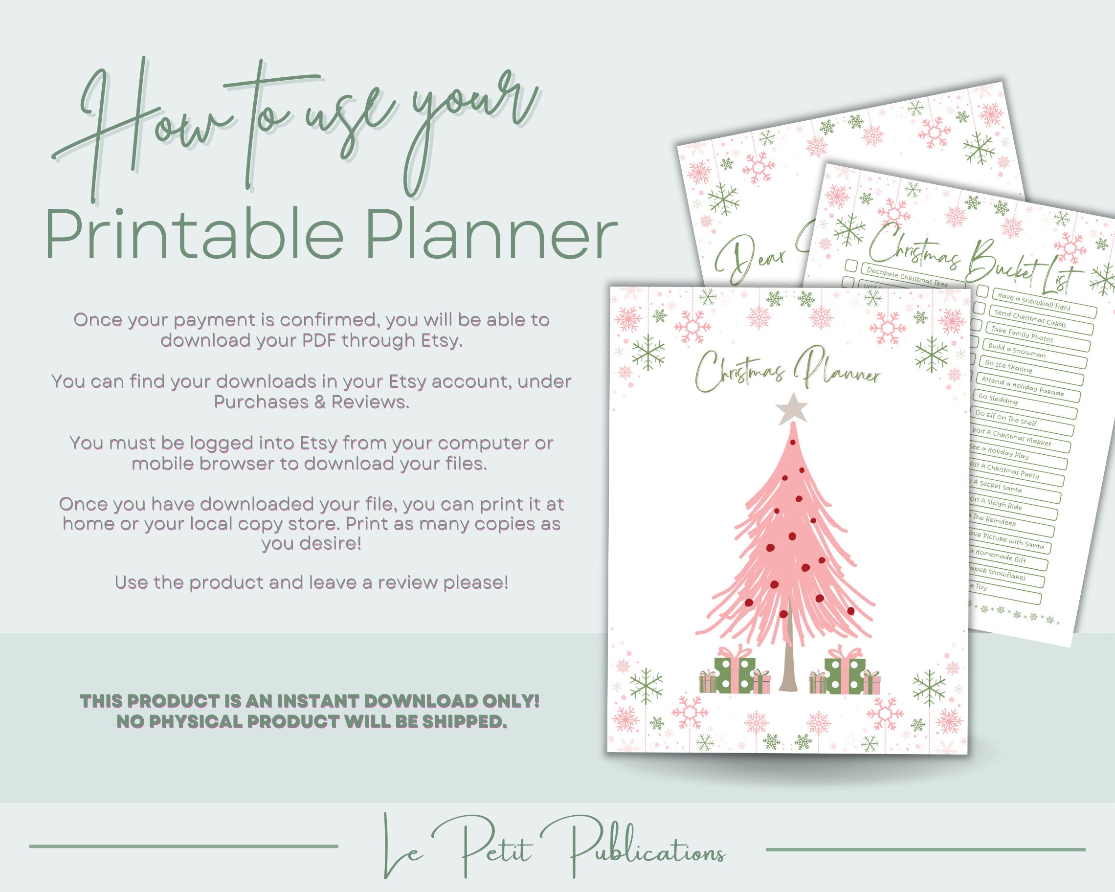 Boho Christmas Planner Printable, Holiday Planner, Gift Budget Planner ...
