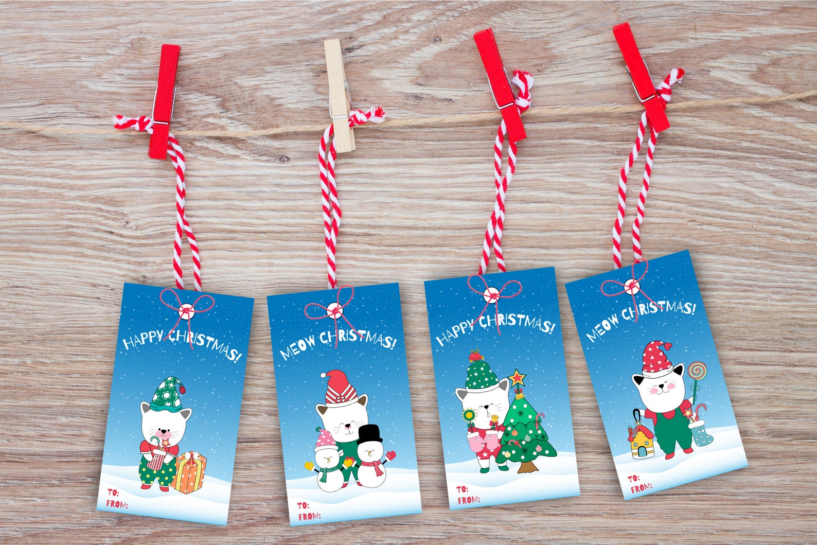 Printable Christmas Gift Tags Set of 8 Christmas Tags - Etsy