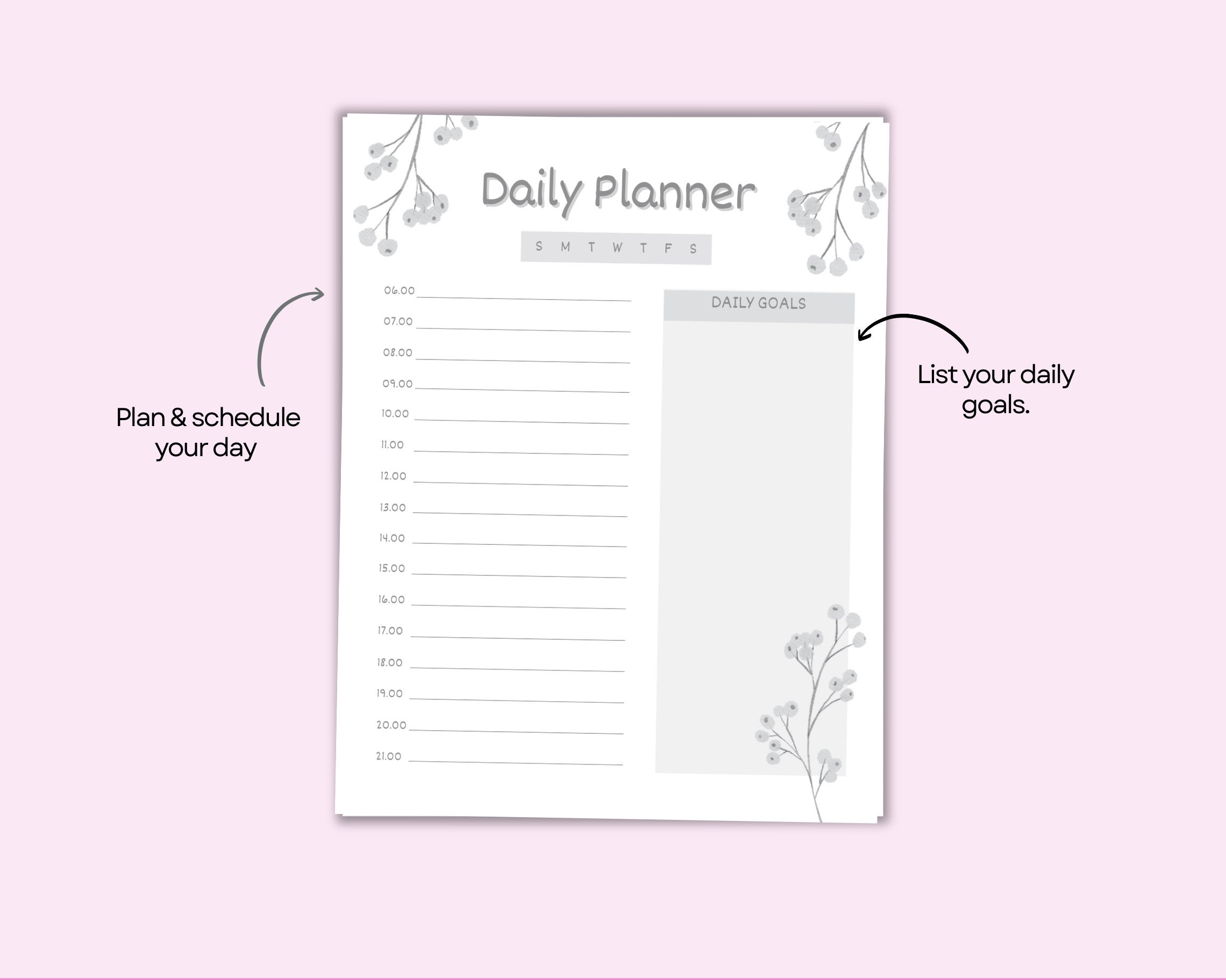 Printable Monthly Planner Weekly Planner Daily Planner Set - Etsy