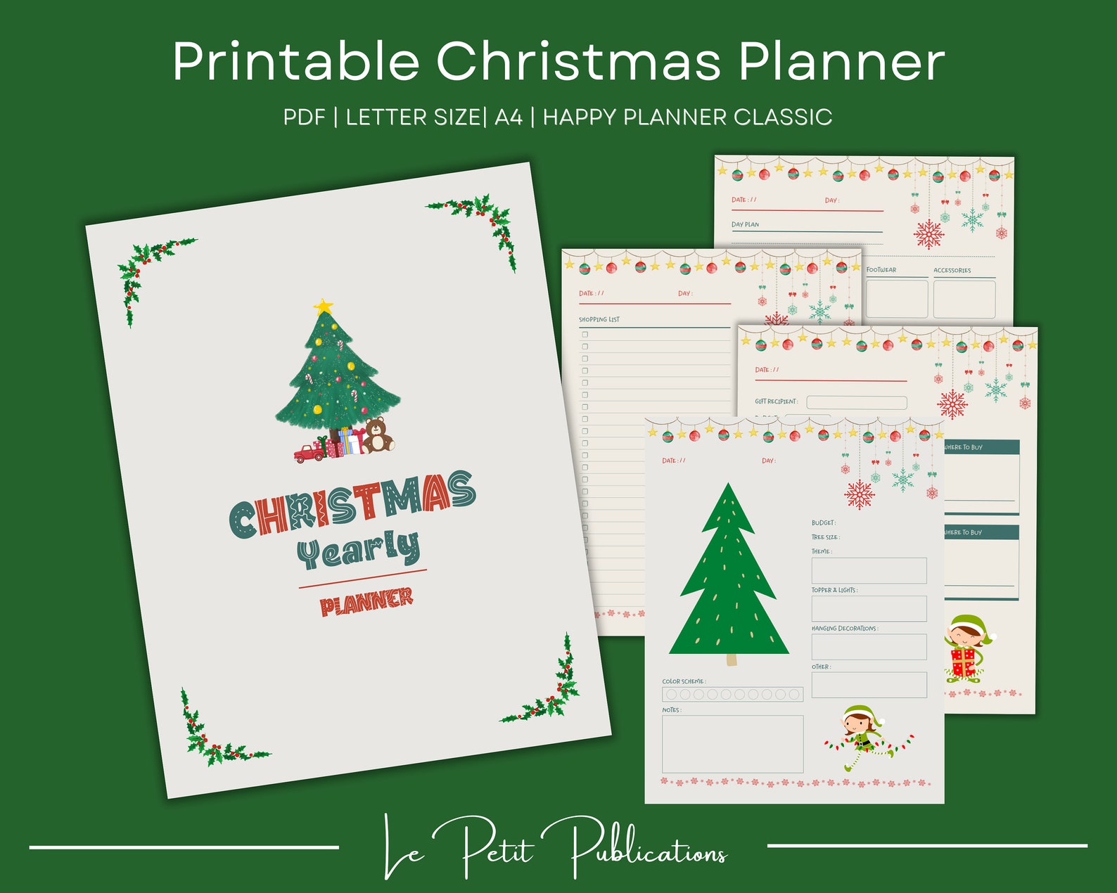 Christmas Planner Printable, Holiday Planner, Christmas Gift, Shopping ...