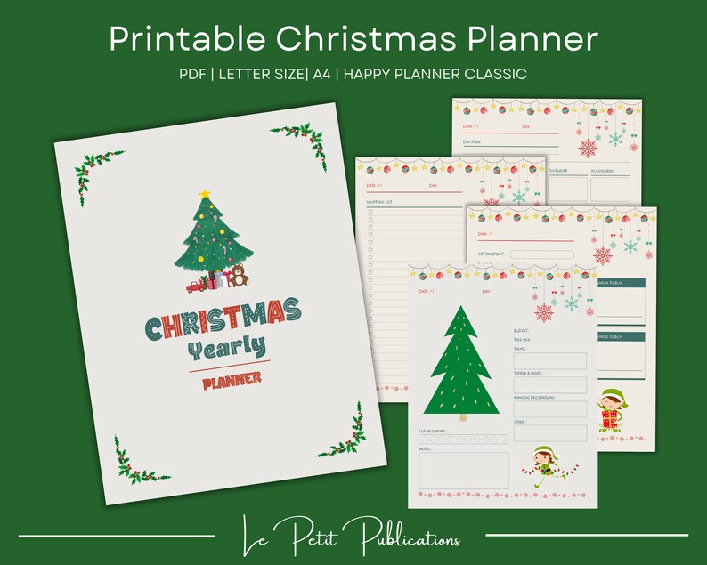 Christmas Planner Printable, Holiday Planner, Christmas Gift, Shopping ...