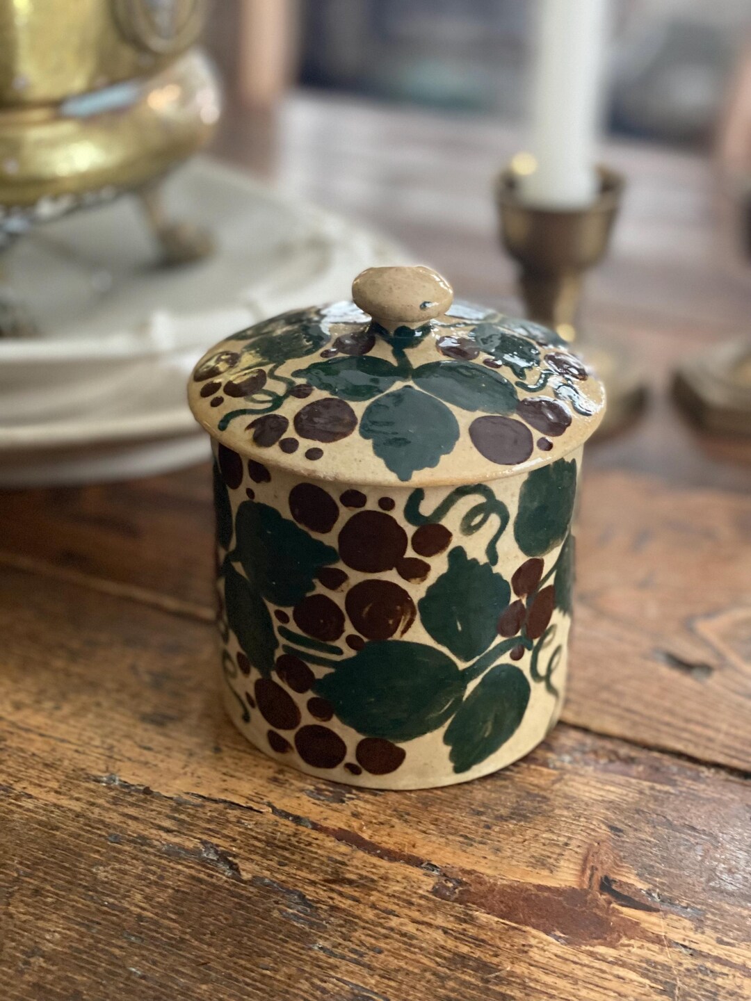 Gorgeous French Erphila Pottery Crock With Lid Antique European ...