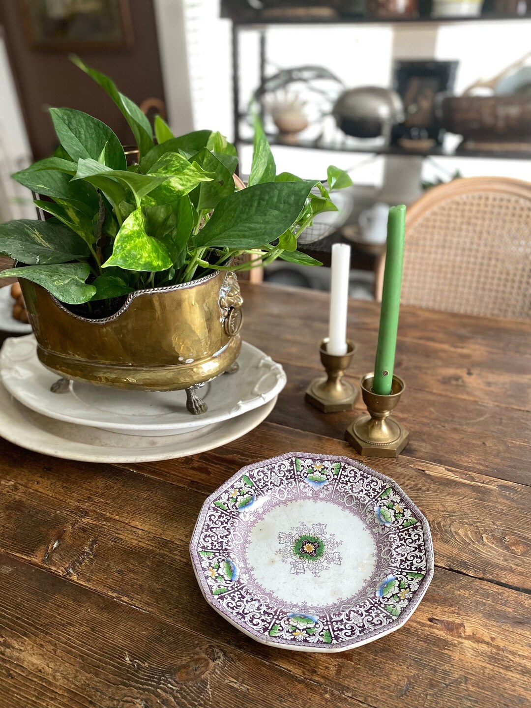 Beautiful Purple Transferware Ironstone Plate Zamara Pattern Antique ...