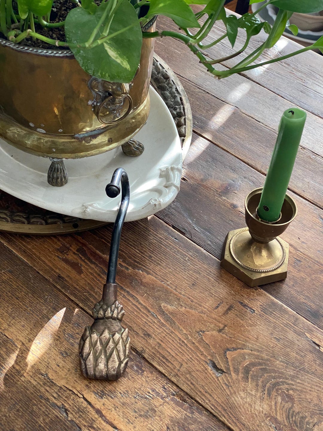 Vintage Brass & Cast Iron Pineapple Damper Pull - Etsy