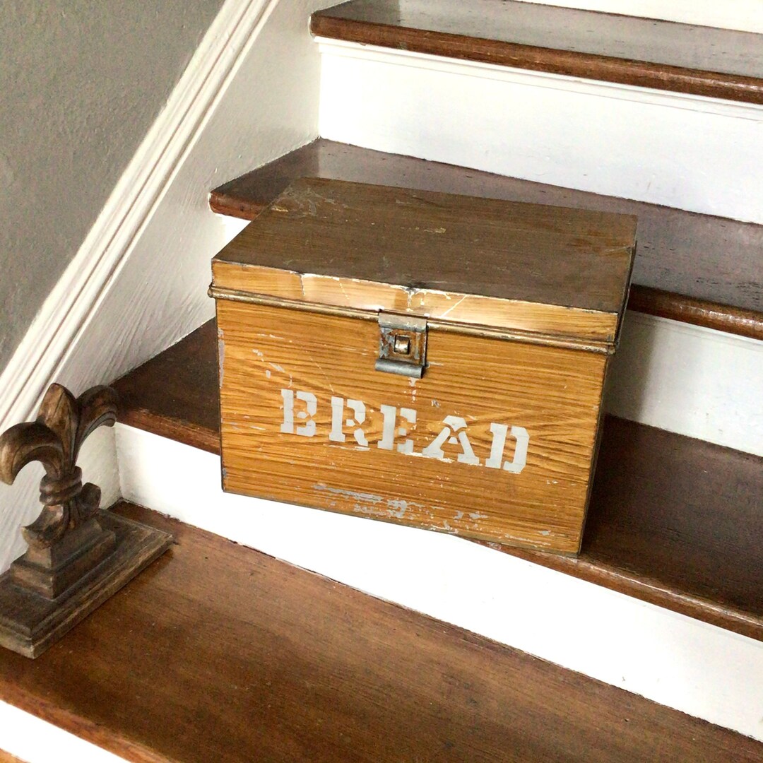 Large Faux Bois Tole Painted Bread Box Vintage Farmhouse - Etsy