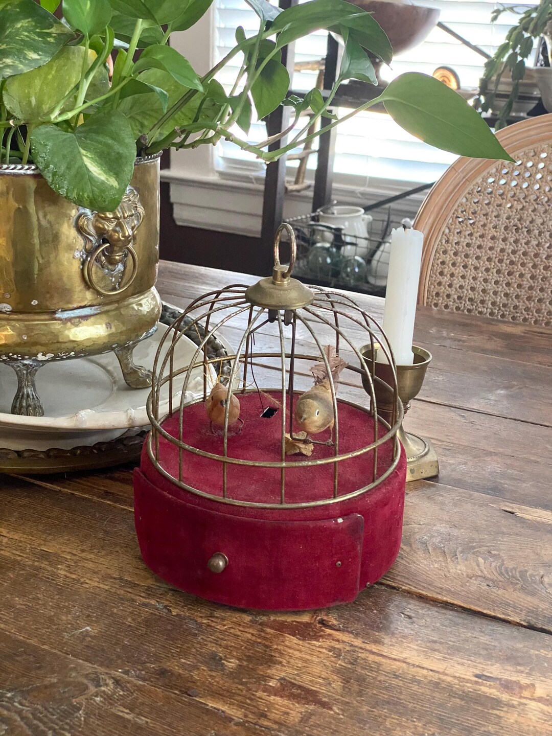 Antique Metal Bird Cage Music Box *see Description - Etsy