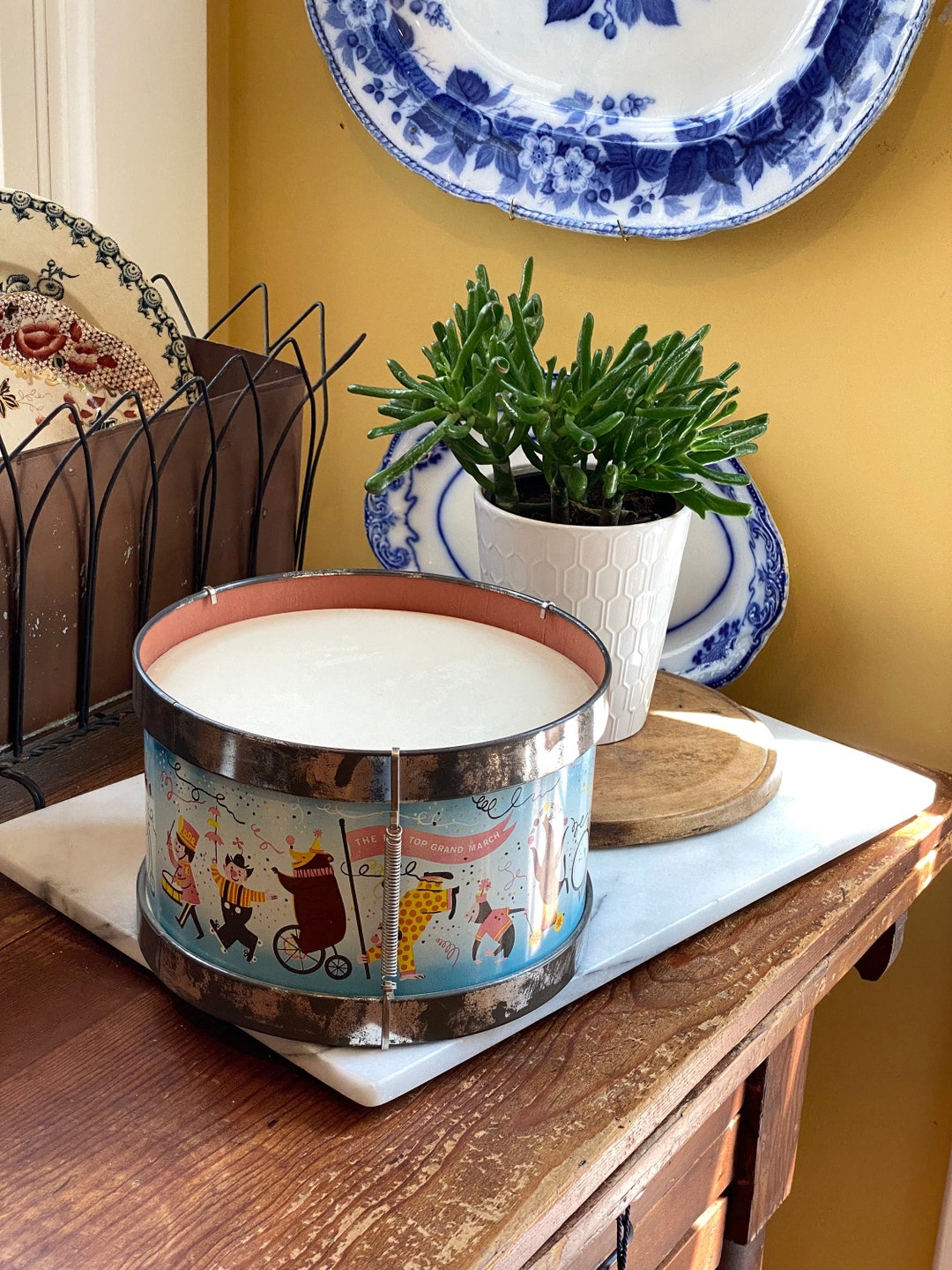 Vintage Chein Toy Drum With Circus Scene Fun Riser or Nursery Decor - Etsy