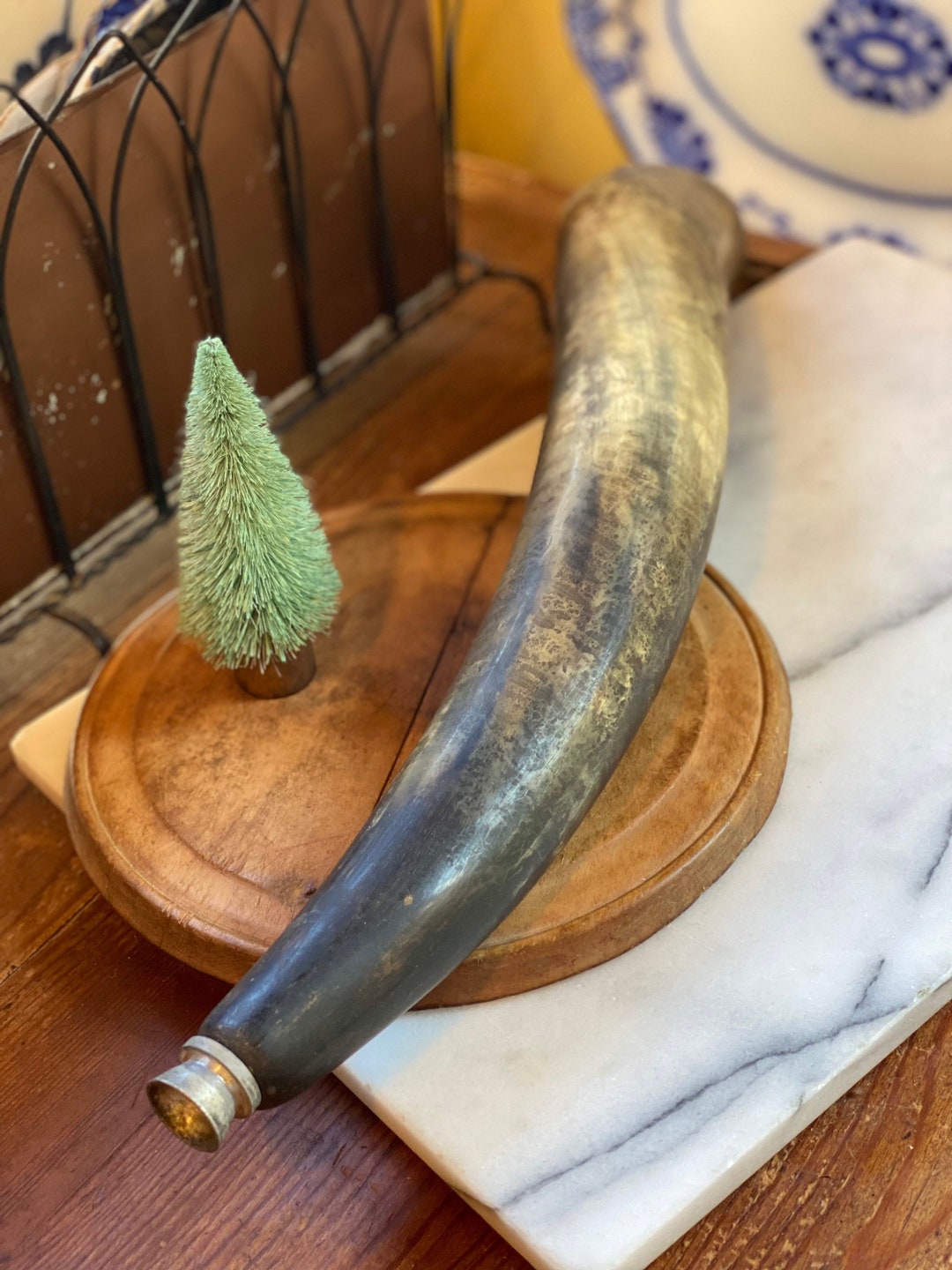 Gorgeous Horn With Leather Hanger and Mouthpiece Magnificent and ...