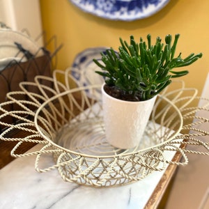 Phenomenal Large White French Wire Planter Basket - Etsy