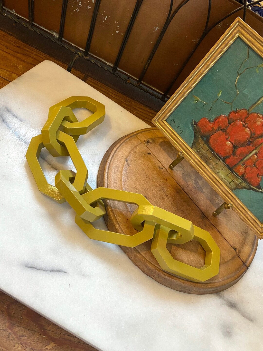 Fun Mustard Yellow Chain Decor Add Some Whimsy to a Shelf or Tabletop ...