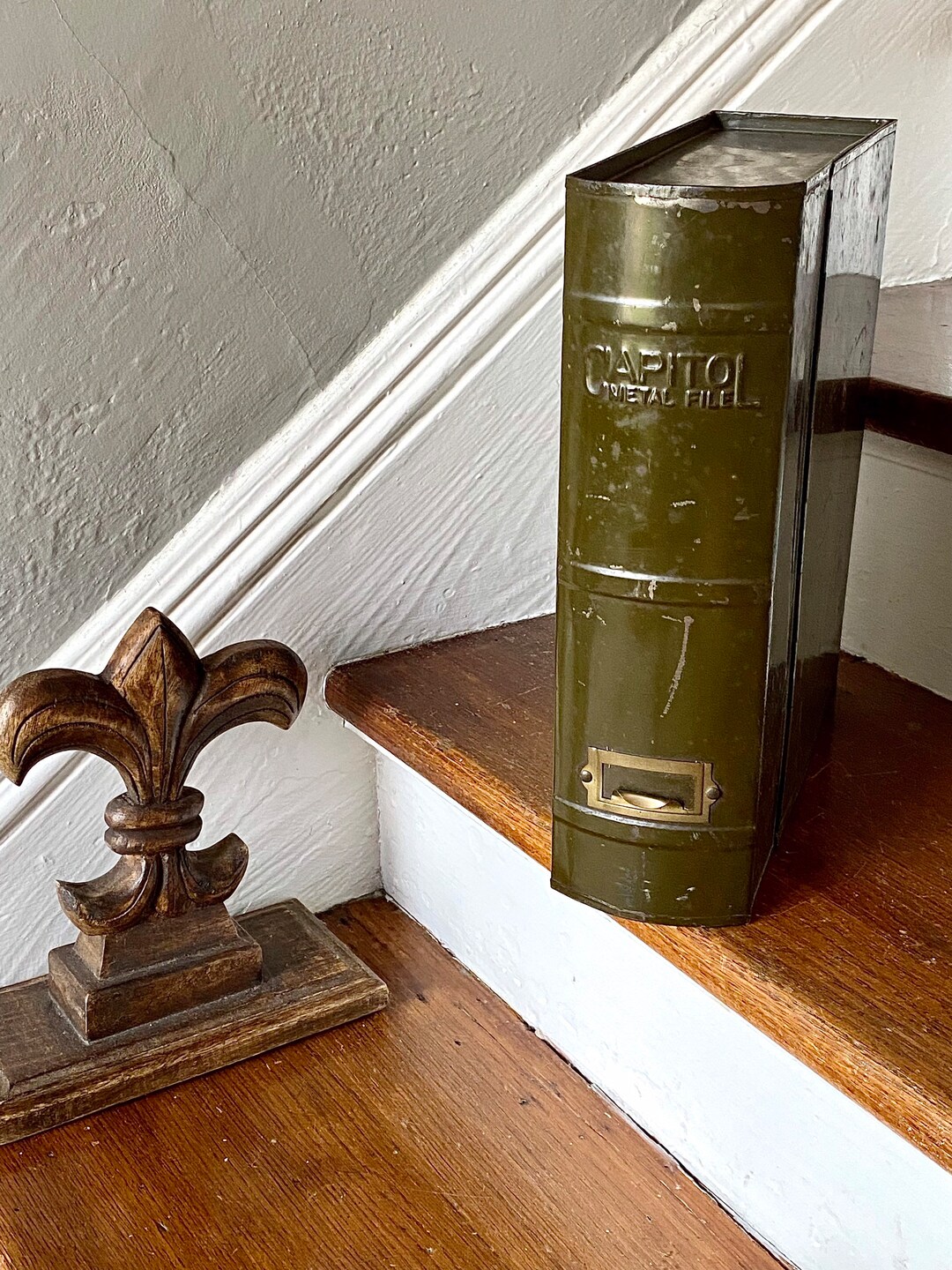 Fun Capitol Metal File Storage Box Vintage Office or Library Treasure ...