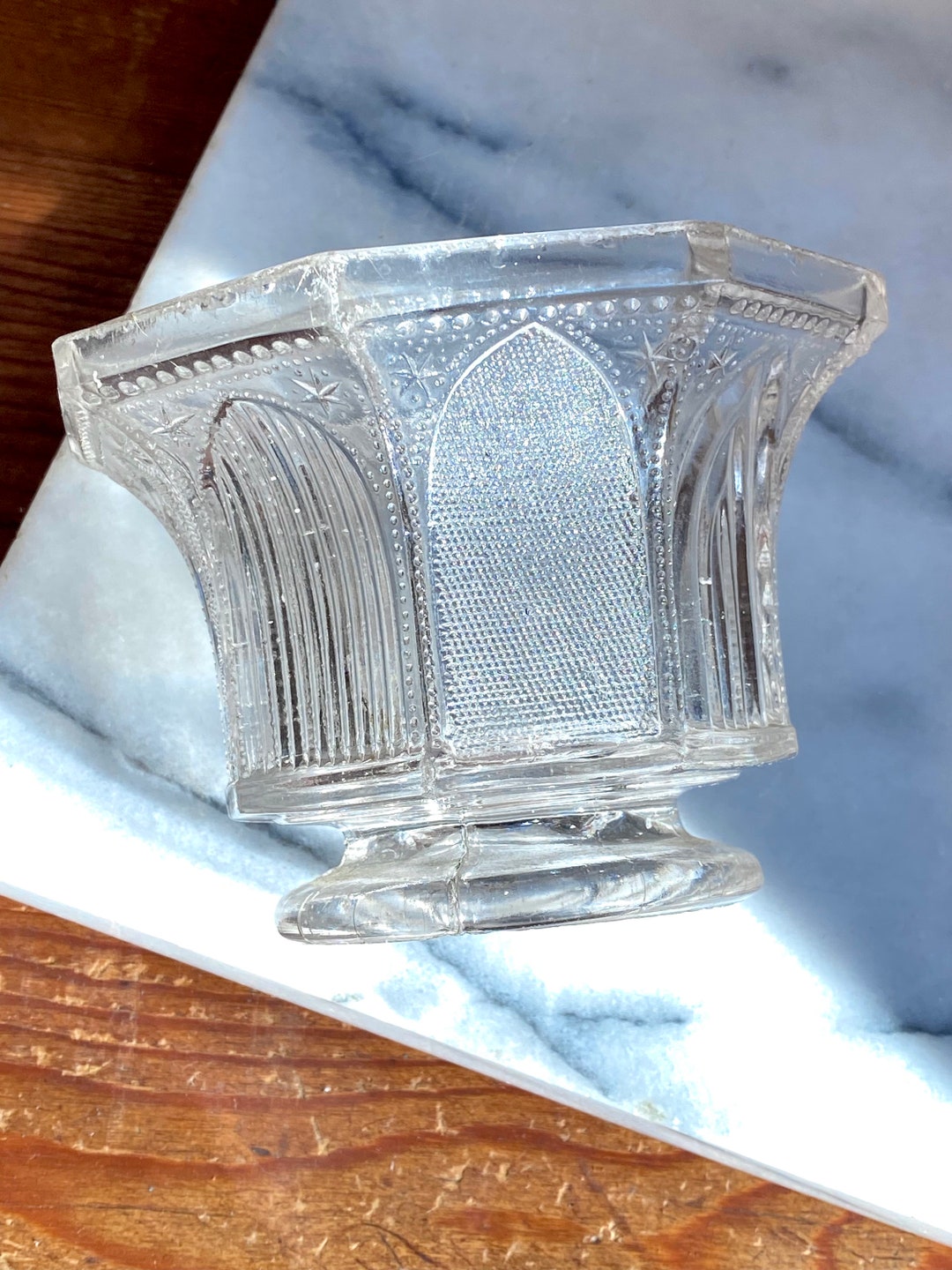 Fabulous Antique Glass Planter Bowl or Vase Those Cathedral Windows ...