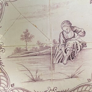 Pair Beautiful Framed Hand Painted Tiles Antique Victorian Romance - Etsy