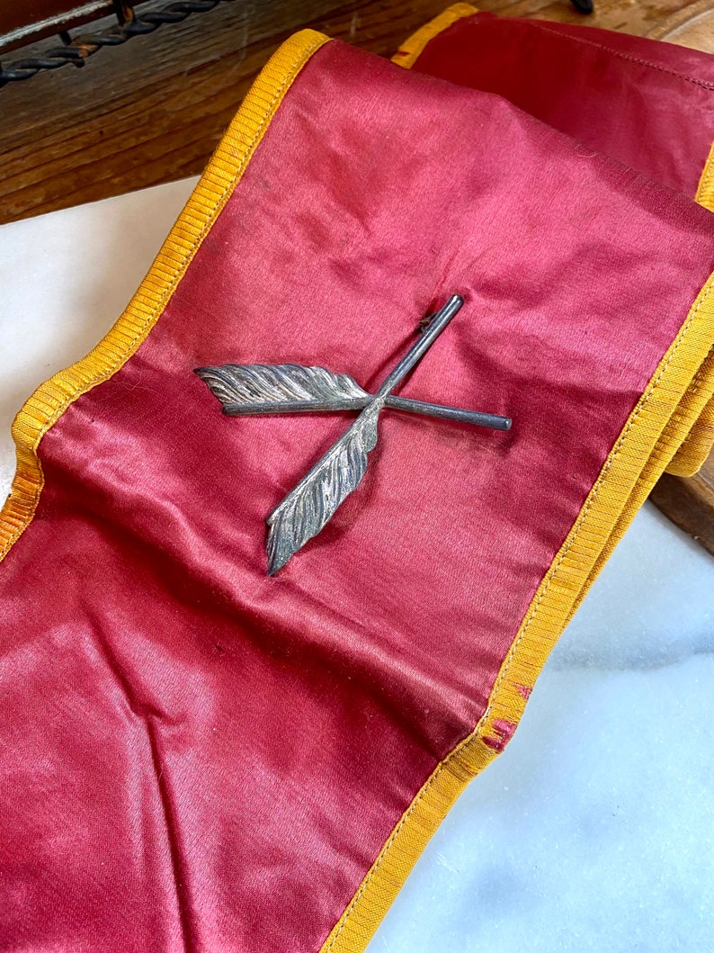 Rare and Fabulous Satin Sash With Pewter Pin - Etsy