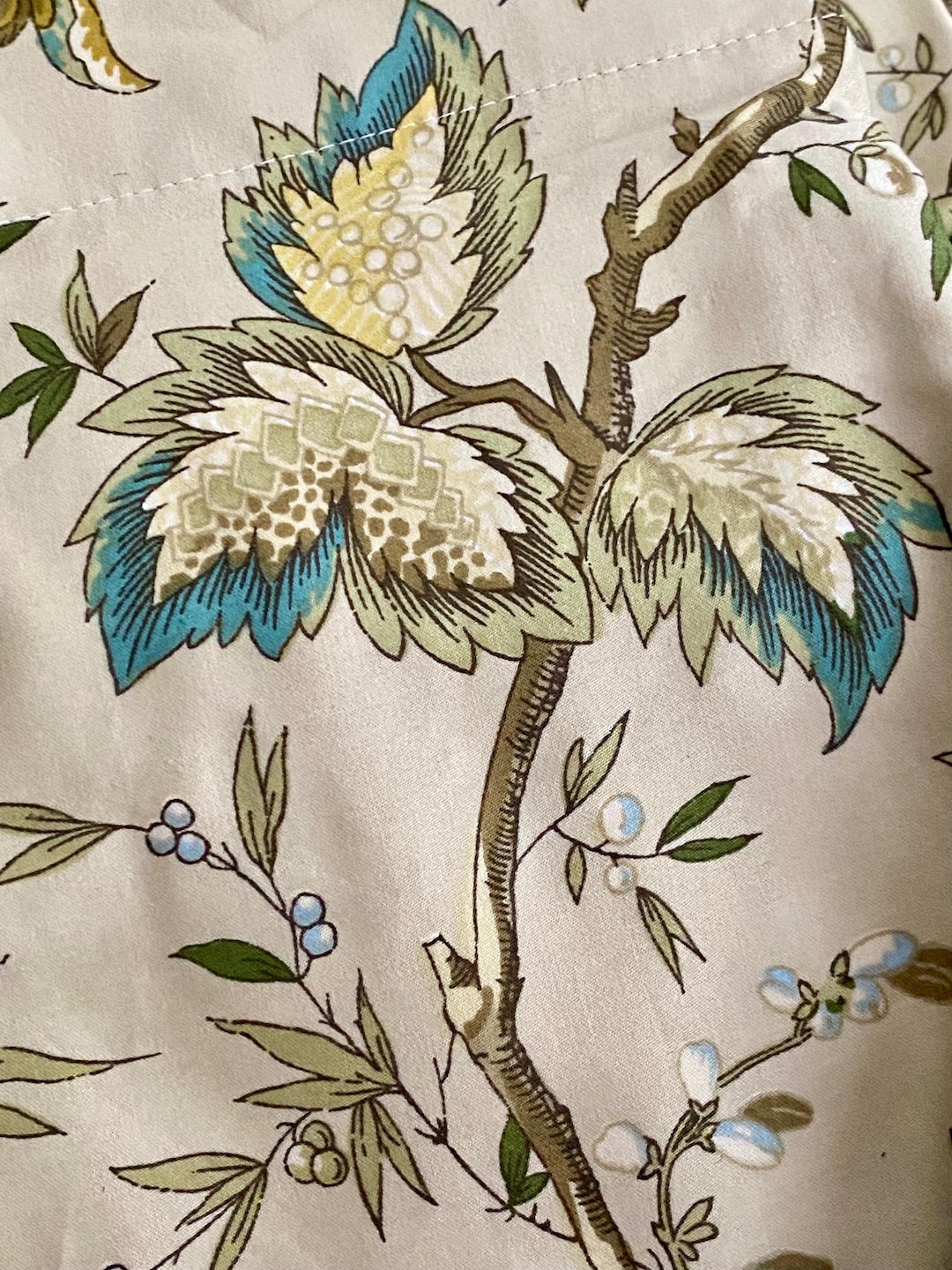 Pair Waverly New Old Stock Curtains With Tiebacks Felicite-mist Floral ...