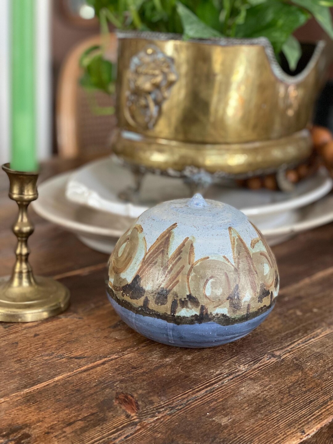 Beautiful Handmade Pottery Piece Featuring Lake and Trees - Etsy