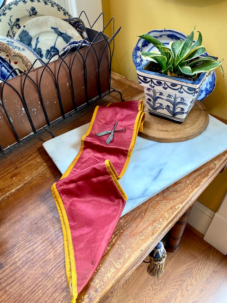 Rare and Fabulous Satin Sash With Pewter Pin - Etsy