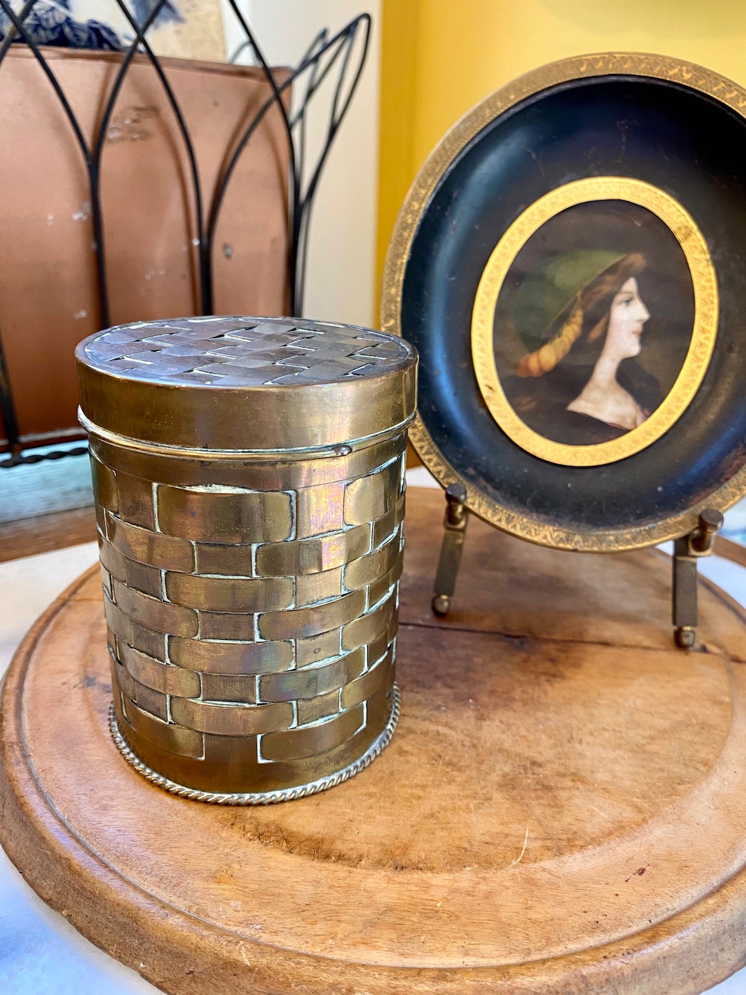 Gorgeous Woven Brass Box Shelfie Elevate Your Bookcase or Coffee Table ...