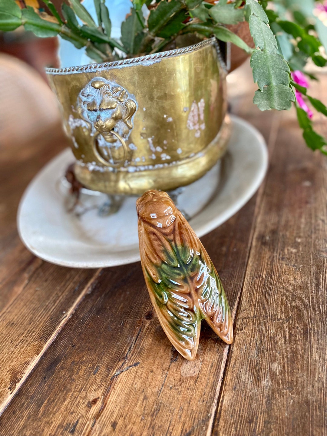 Gorgeous Vintage French Cicada Wall Pocket Those Colors - Etsy