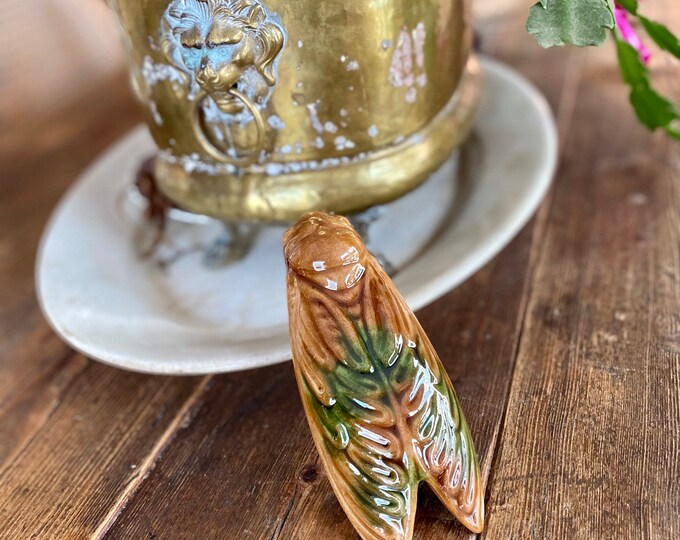 Gorgeous Vintage French Cicada Wall Pocket Those Colors! - Etsy
