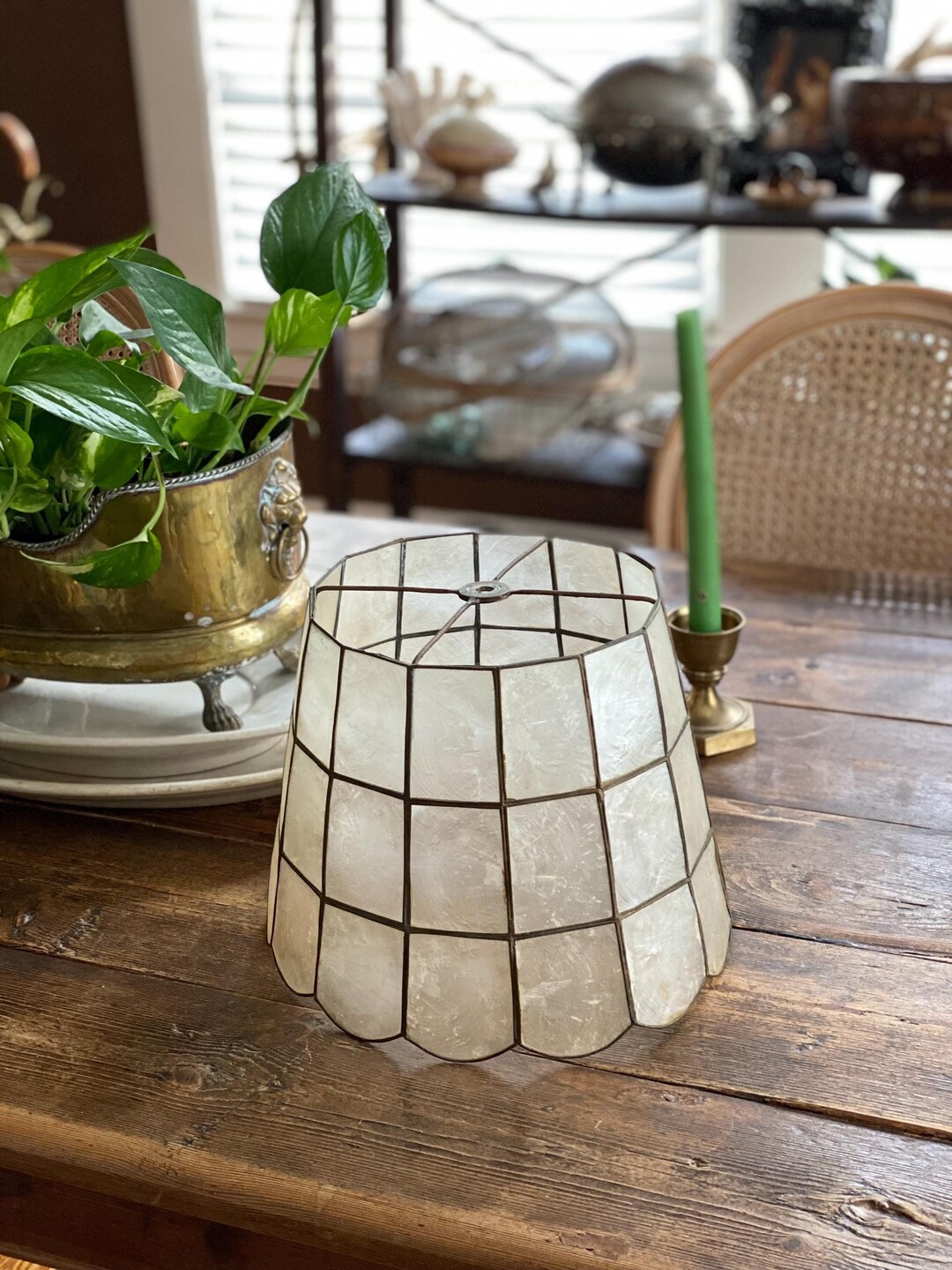 Gorgeous Vintage Capiz Shell Lampshade They Just Make Everything ...