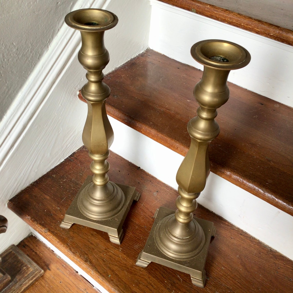 Pair Tall Brass Candlesticks Classic Statement | Etsy