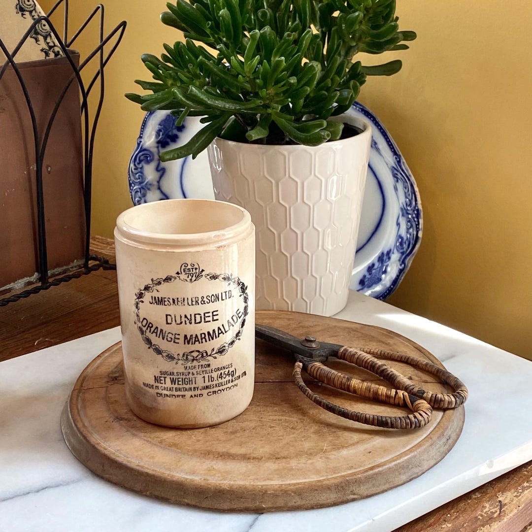 Gorgeous Antique English Dundee Marmalade Pottery Crock Stained ...