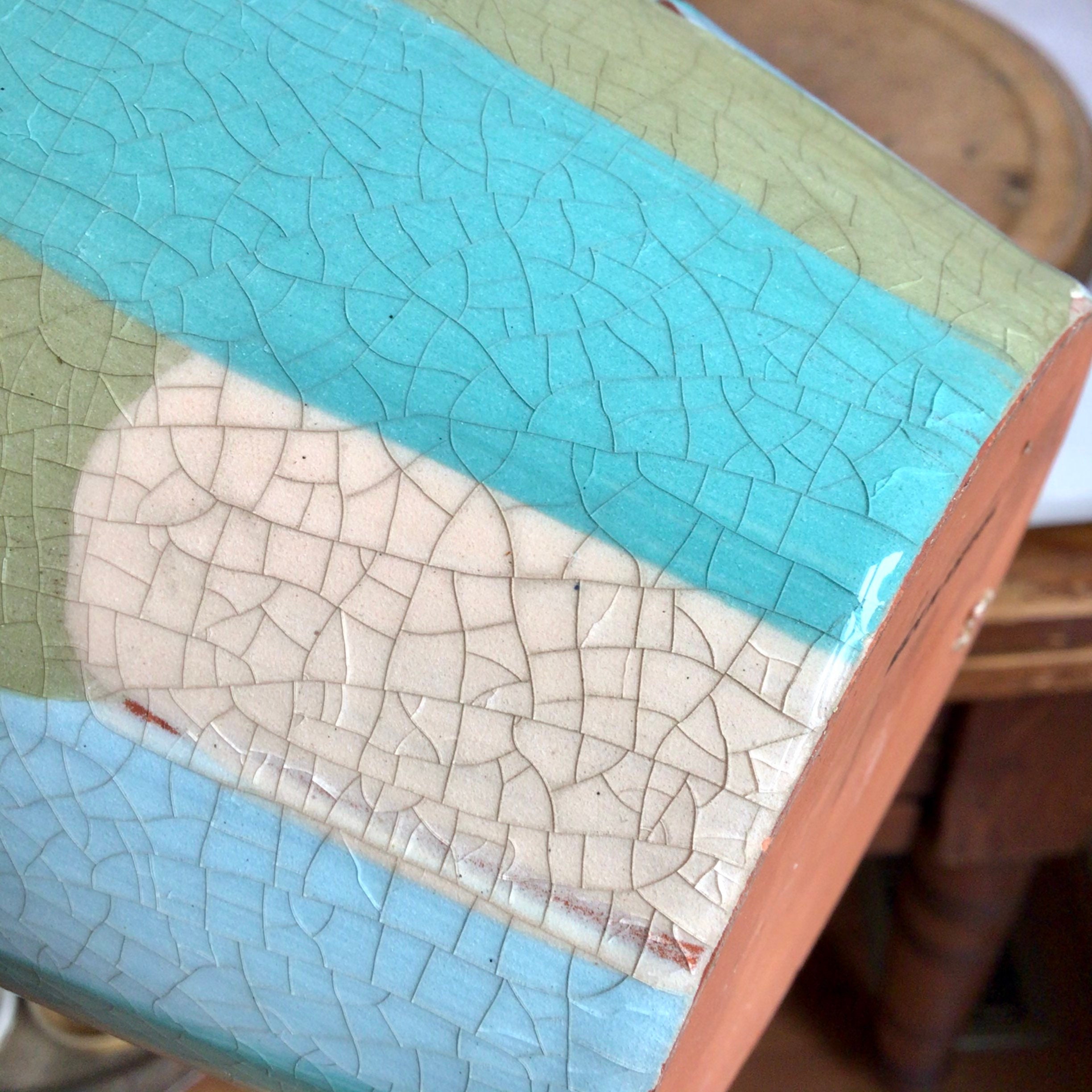 Gorgeous Teal Color Block Planter Made in Italy - Etsy Canada