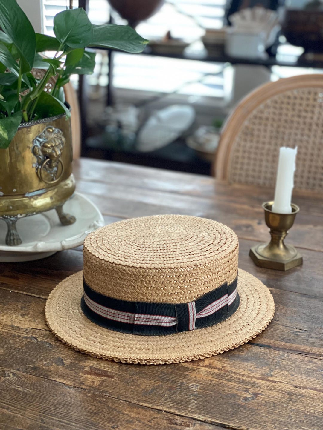 Handmade Italian Straw Boater Hat With Band These Look Fabulous on a ...