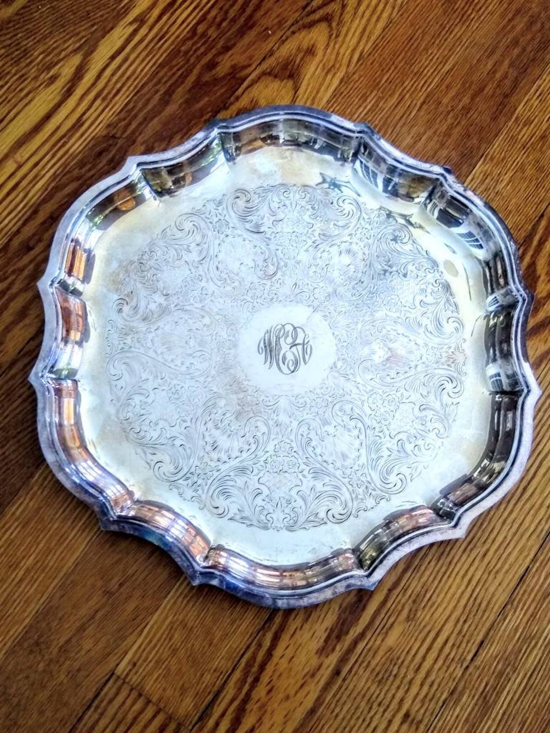 Vintage Monogrammed Silverplate Platter Upgrade You Porch Parties! - Etsy