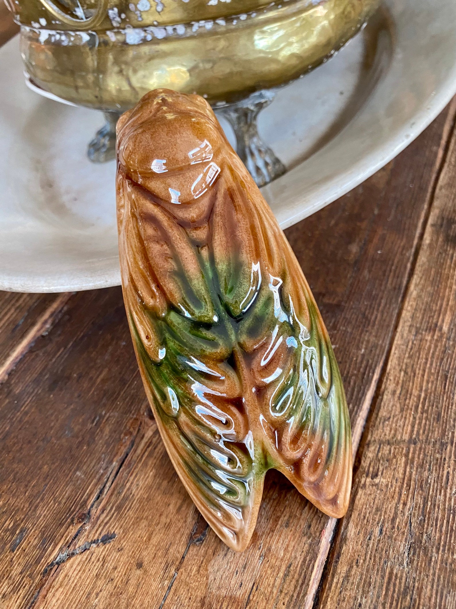 GORGEOUS Vintage French Cicada Wall Pocket Those COLORS - Etsy