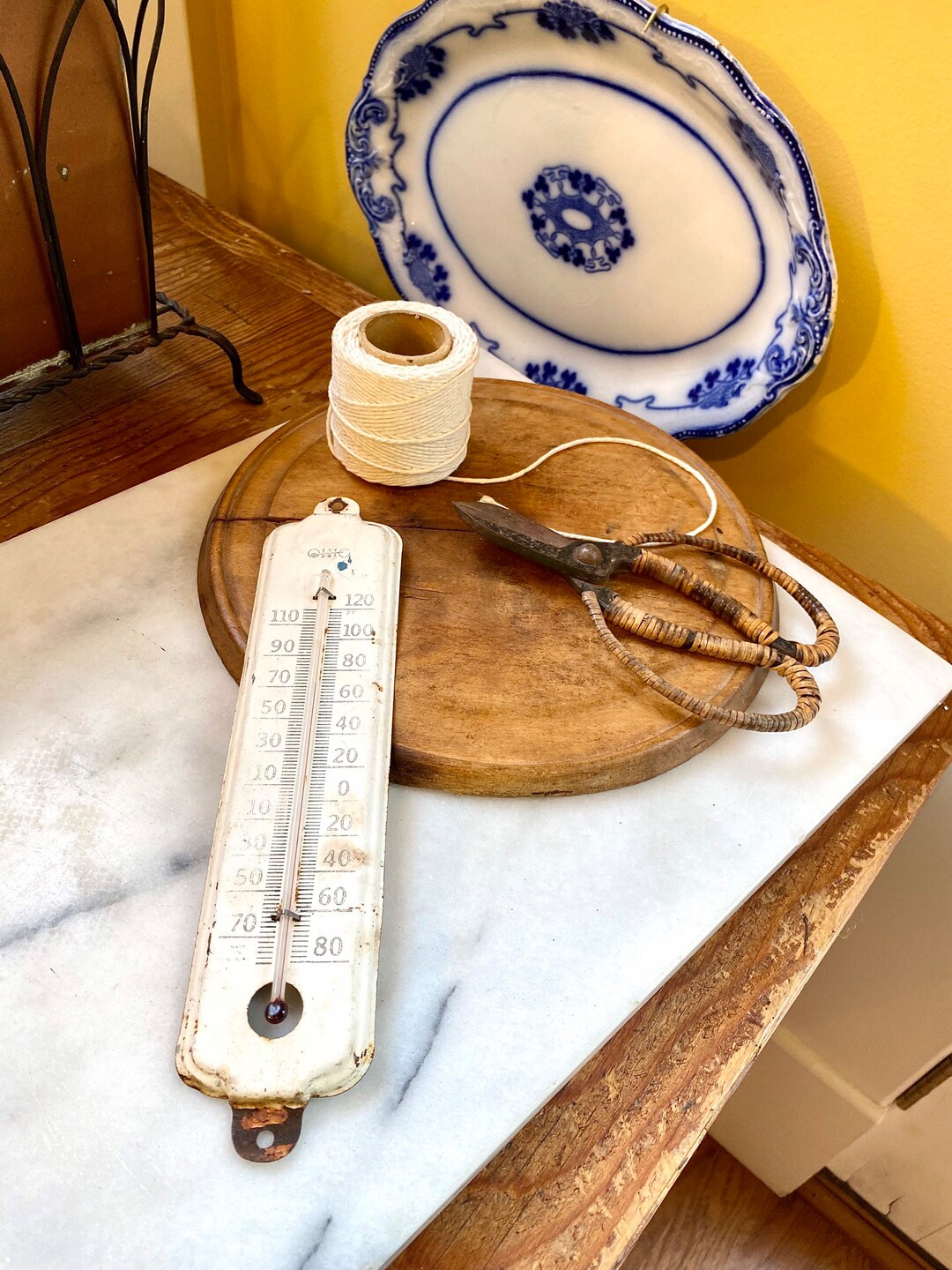 Antique OHIO Wall Thermometer Works and SO Gorgeous - Etsy