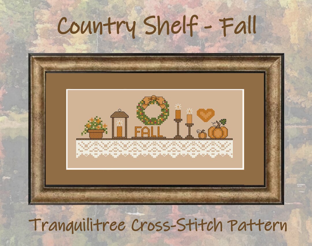 Needlework Pattern - Fall Cross Stitch - Autumn Cross Stitch - Pumpkins ...