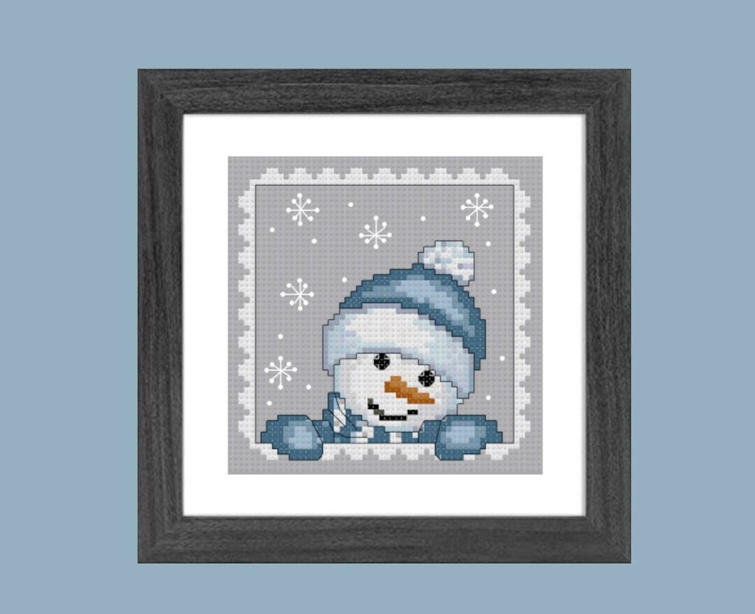 Winter Cross Stitch Pattern - Snow Cross Stitch Pattern - Snowman Cross ...