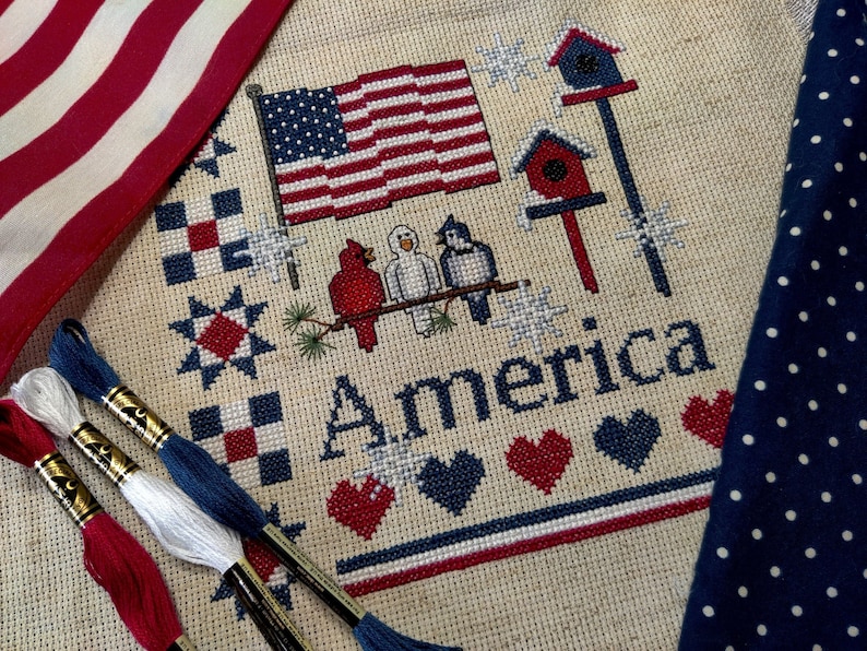 Cross Stitch Sampler Pattern American Cross Stitch Birds - Etsy