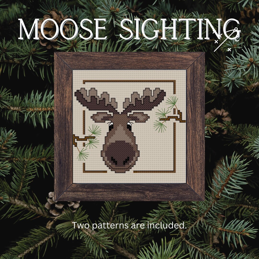 Moose Cross Stitch Pattern - Woodland Cross Stitch - Cross Stitch ...