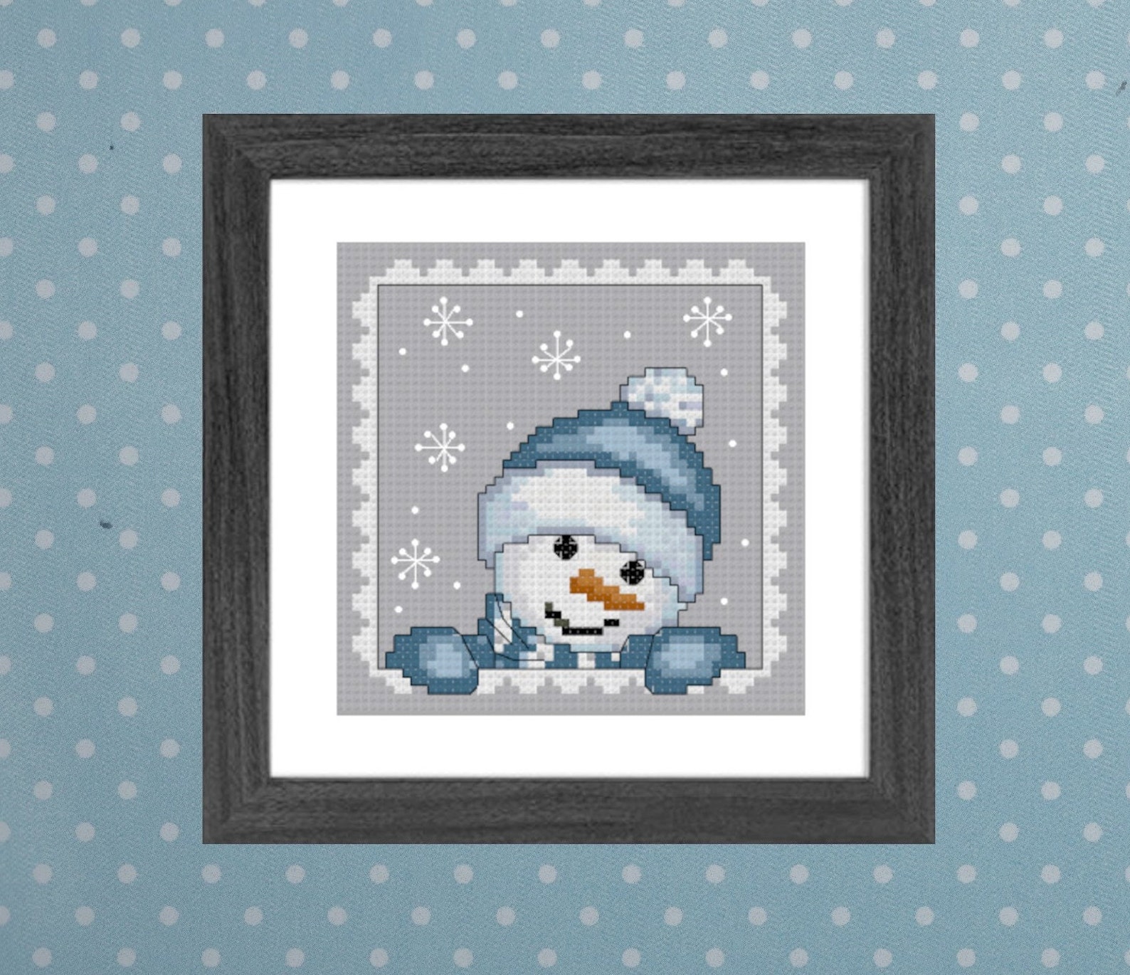Winter Cross Stitch Pattern Snow Cross Stitch Pattern Snowman Cross ...
