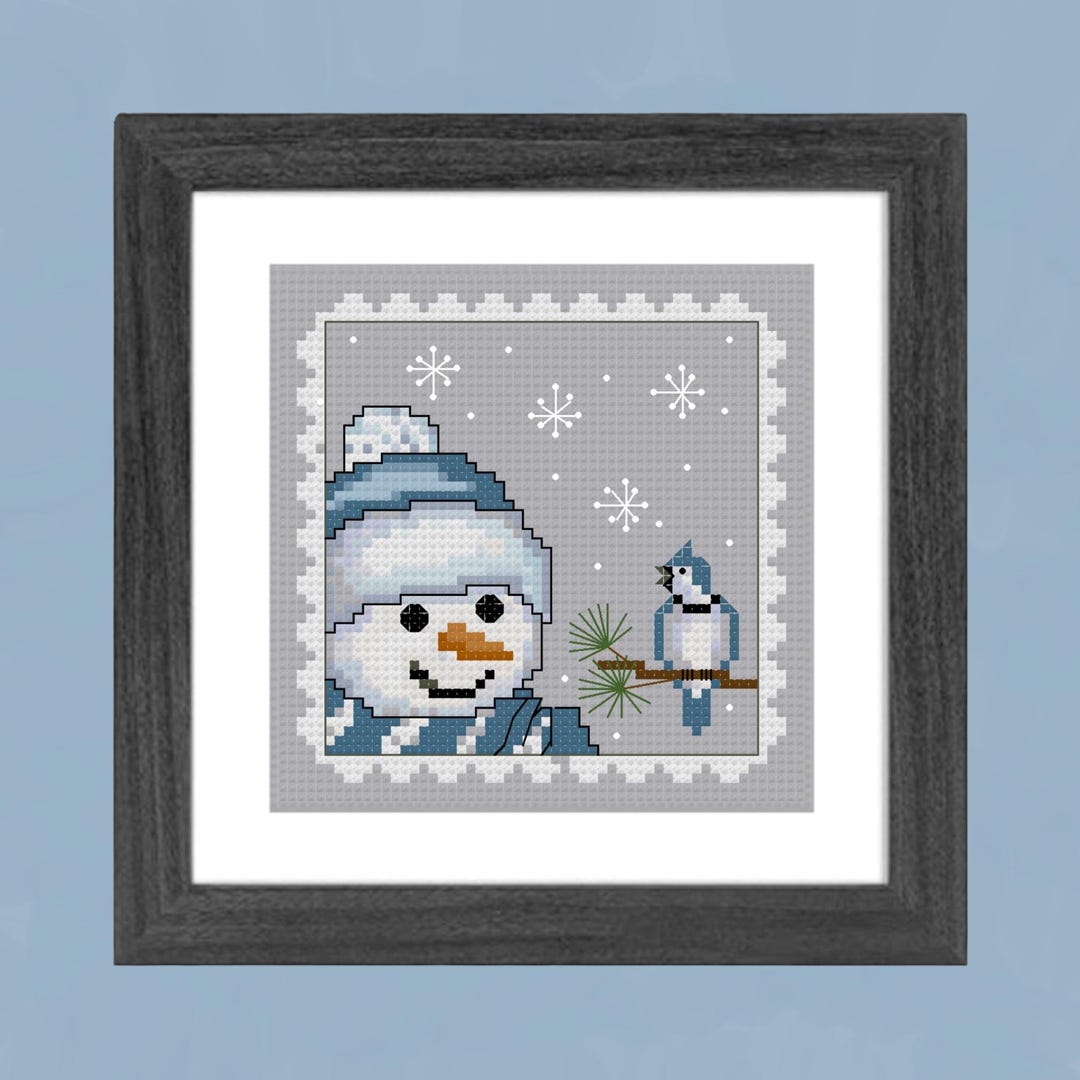 Winter Cross Stitch Pattern - Snow Cross Stitch Pattern - Snowman Cross ...