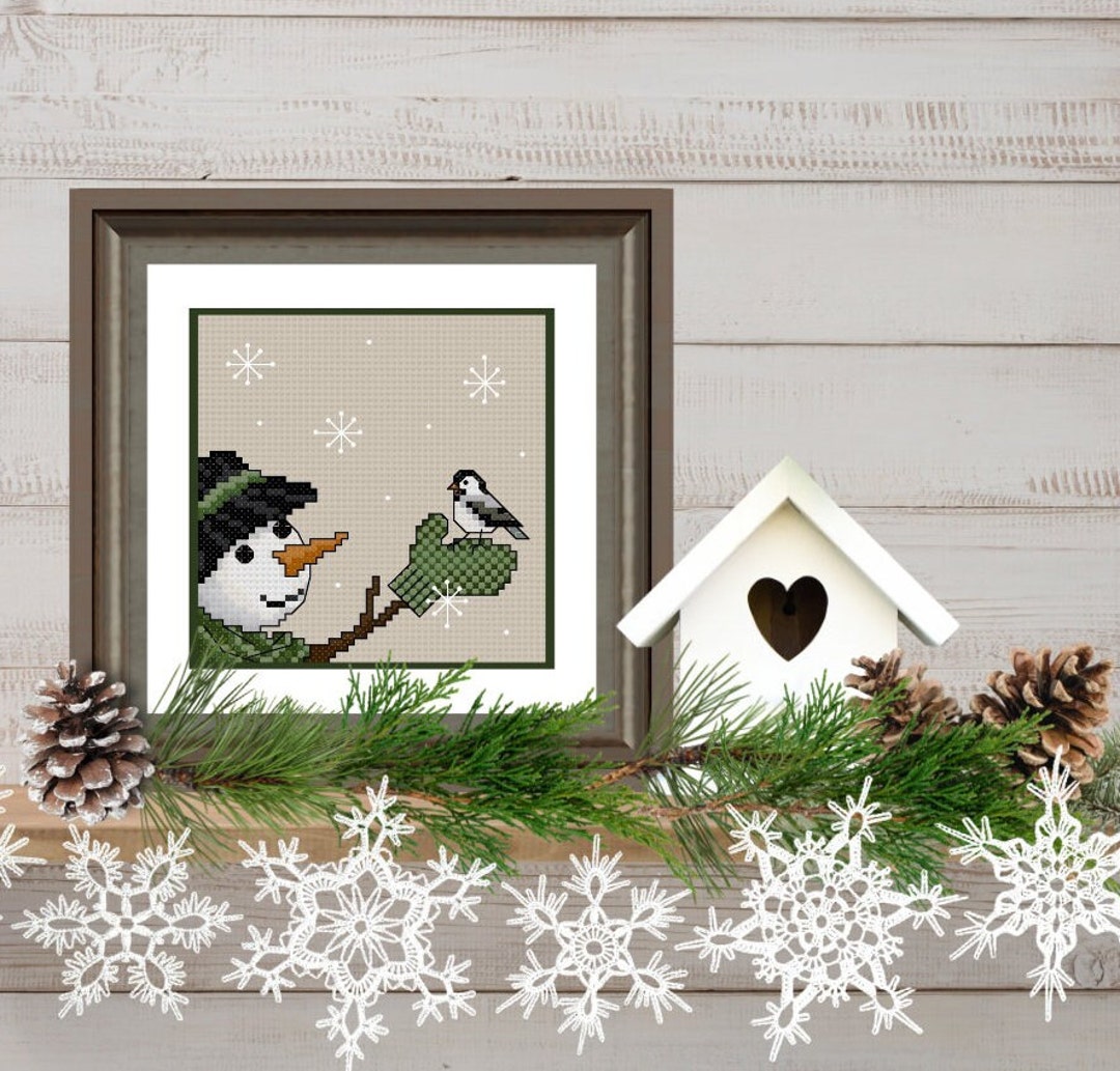 Snowman Cross Stitch Pattern - Winter Cross Stitch Pattern - Winter ...